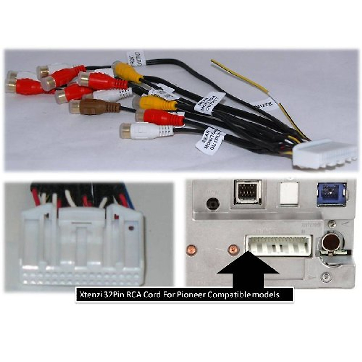 Xtenzi Audio Video Harness RCA Cord Assembly for Pioneer Avic-X920 Avic-Z120BT (CDP1304 CDP1335)