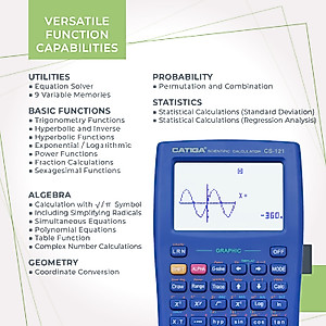 Scientific Calculator with Graphic Functions - Multiple Modes with Intuitive Interface - Perfect for Beginner and Advanced Courses, High School or College