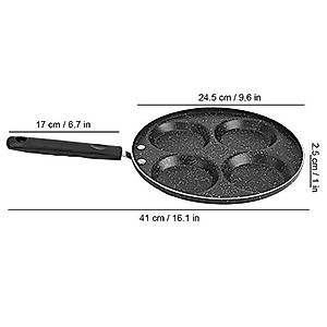 Egg Frying Pan, 4 Cups Household Aluminum Non Stick Breakfast Fried Egg Cooker, Swedish Pancake, Plett, Crepe Pan for Gas Stove, 9.6 in