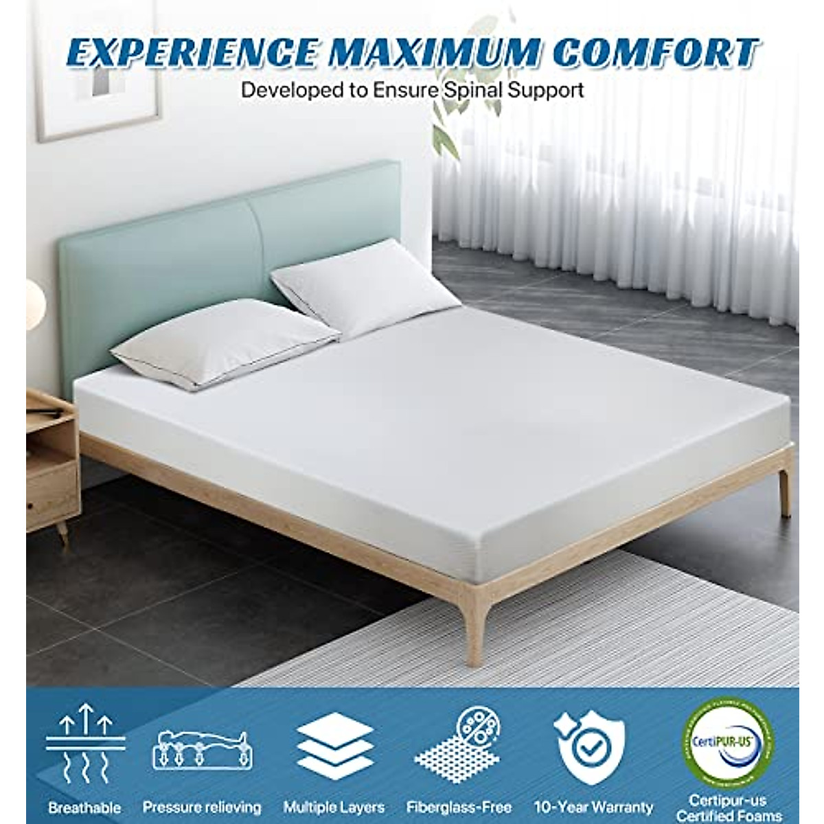 Full Size Mattress, 6 Inch Gel Memory Foam Mattress for Cool Sleep & Pressure Relief, Medium Firm RV Daybed Mattress for Kid Adults, Bed-in-a-Box, CertiPUR-US Certified