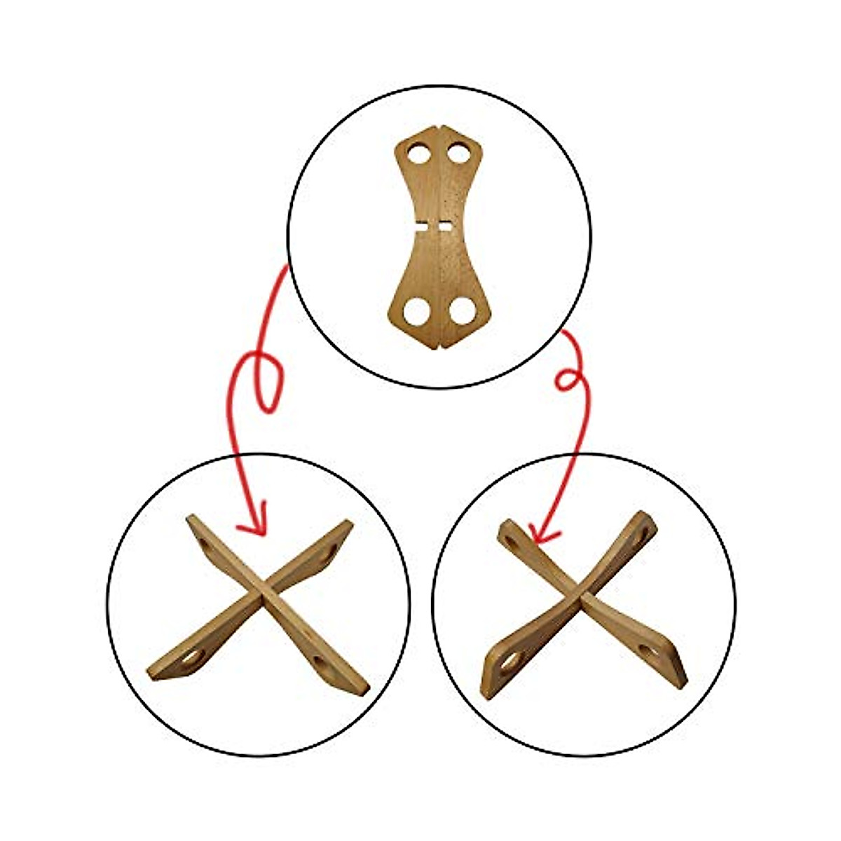 ZhenSanHuan Wood Trivet Reversible Pot Holder Detachable