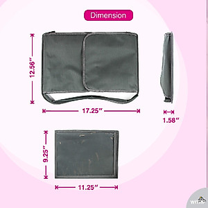 Kids Travel Tray with Dry Erase Board, Car Seat Lap for Food & Play Activity, Carseat Table Trays for Toddler, Kid Activity Desk for Air Travel, No-Drop Tablet Holder & Borders (Grey with Pink Frame)