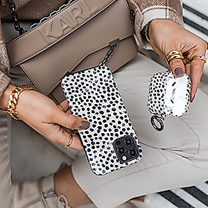 BURGA Airpod Hardcase Compatible with Apple Airpods PRO 2019 Charging Case, Black Polka Dots Pattern Nude Almond Latte Fashion Cute for Girls, Protective Hard Plastic Case