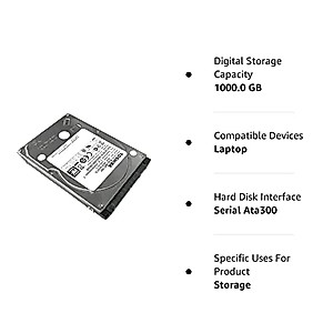 Toshiba 1TB 5400RPM 8MB Cache SATA 3.0Gb/s 2.5 inch Notebook Hard Drive (MQ01ABD100V) - 1 Year Warranty,Usb