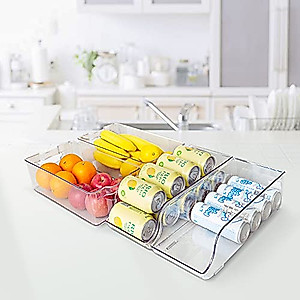 Puricon Can Drink Dispenser Organizer Bundle with Clear Kitchen Organizer