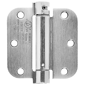 Amazon Basics Self-Closing Door Hinge, 3.5 Inch x 3.5 Inch, 1 Piece, Satin Nickel