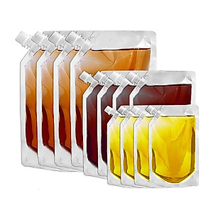 12Pcs Plastic Flask Pouches Cruise Pouch Reusable Sneak Travel Drinking Leak-Proof BPA-Free for Travel Outdoor Sports Concerts Events (12pcs:4 * 8oz, 4 * 4oz, 4 * 1.7oz)