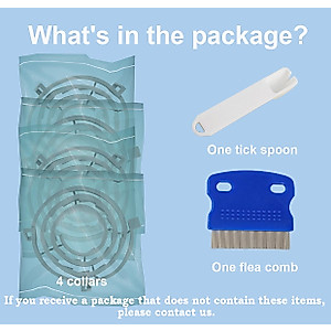 Natural Ingredients Flea Collar for Cats, Safe and Effective Flea and Tick Repellent, Waterproof, 8 Months Protection Each, Free Comb and Tick Scoop, One Size Fits All, 13.8 inch, 4-Pack