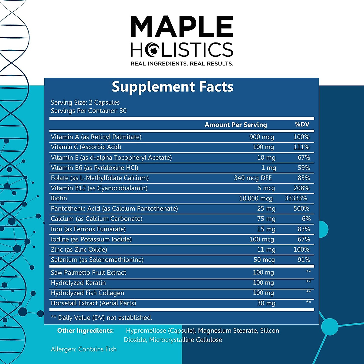 Biotin 10000mcg and Collagen Supplement - Hair Growth Supplement with Saw Palmetto for Women & Men - Horsetail Biotin Collagen Keratin and More DHT Blocker Hair Growth Vitamins for Women & Men 1 Month