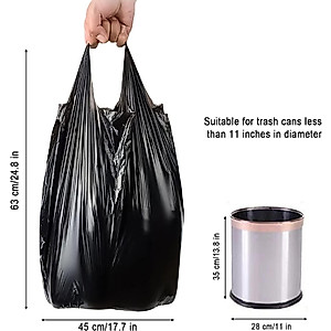 Small Trash Bags, Strong Black Garbage Bags, Unscented Thicken Bin Liner Suitable for Bedroom Home Kitchen 6 Gallon 120 Count