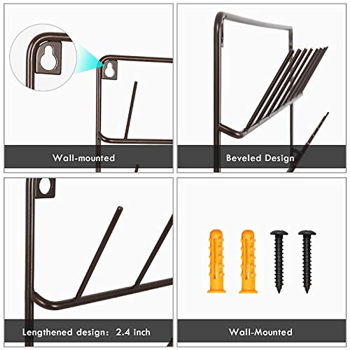 HAITARL 32-Spool Sewing Thread Rack, Wall-Mounted Metal Sewing Thread Holder with Hanging Tools, Metal Rack for Organize Sewing Thread, Embroidery-Suitable for Large Thread, Brown