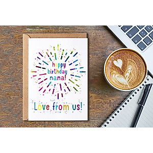 EruditeGifts Happy Birthday Nana Love From Us - Nana Birthday Card From Us Birthday Card For Nana - Birthday Card - Birthday Gift, 5 x 7 inches