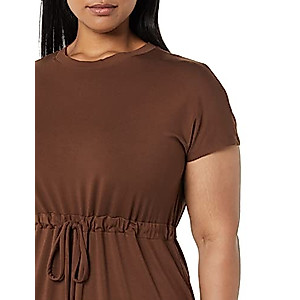 Amazon Aware Women's Modal Dropped Shoulder Midi Dress (Available in Plus Size), Deep Brown, 3X