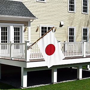 BannerBuzz Japan Flag Knitted Fabric 90 GSM - Lightweight, Bright & Vivid Colors, Brass Grommets Use for Indoor-Outdoor Purpose (9' W X 6' H)