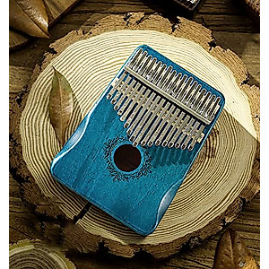 2022 New 17 Keys Kalimba Thumb Piano Mini thumb piano Finger piano，LightSeaGreen，Butterflies love flowers