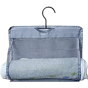 BOUTQ Hanging Closet Organizer Double Sided Underwear Bras Socks Storage 18 Mesh Pockets,Grey