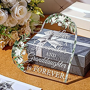 Grandma Gift Grandma Birthday Gift Acrylic Heart Shape Grandma Sign from Granddaughter Grandson Thoughtful Grandmother Gift Ideas for Birthday Mother's Day (Granddaughter)