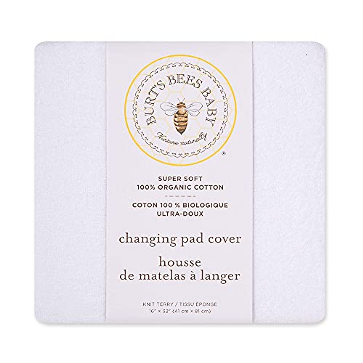 Burt's Bees Baby - Changing Pad Cover, 100% Organic Jersey Cotton Changing Pad Liner for Standard 16 x 32 Inch Changing Mats