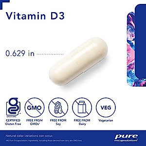 Pure Encapsulations Vitamin D3 250 mcg (10,000 IU) | Supplement to Support Bone, Joint, Breast, Heart, Colon and Immune Health* | 60 Capsules