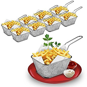 Stainless Steel Chef Basket Mini Fry Baskets Fryer Cooking French Fries Basket