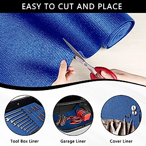 Foam Toolbox Liner Drawer Mat 1/8 Inch Thick X 20 Inch Wide X 24 Ft Long Blue, No Slip for Protecting Cabinet, Garage, Cart, Tool Box