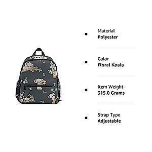 OREZI Cute Baby Koala Preschool Backpack with Chest Strap,Mini Toddler Backpack with Name Tag Daycare Toy Bag for Boys Girls,10 x 4x 12 Inches