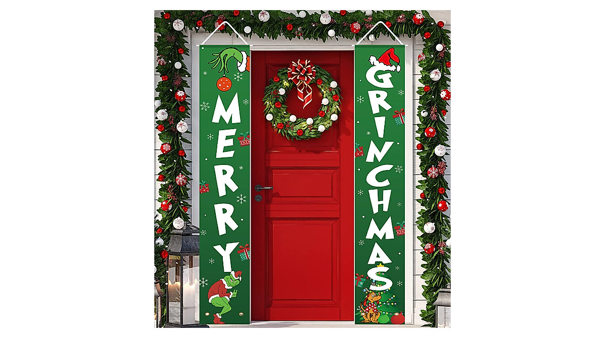 MERRY GRINCHMAS Christmas Banner for Festive Decor