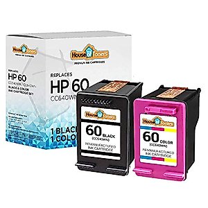 Houseoftoners Remanufactured Ink Cartridge Replacement for HP 60 for HP Deskjet D1660 D2645 D5560 F2400 F4200 F4400 Photosmart C4600 C4680 C4700 (1 Black, 1 Color, 2 Pack)