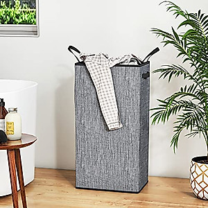 Wisdom Star Laundry Hamper,75L Collapsible Waterproof Large Laundry Basket,Laundry Sorter for Clothes Toys in the Dorm and Family,Grey