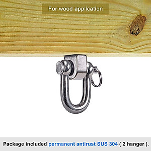 SELEWARE 2 Pack Swing Hangers Swing Set Hooks Stainless Steel Hammock Hooks for Porch Swing, Hammock Chair, Heavy Bag, Yoga Silk, Suspension Straps, Gymnastics Rings