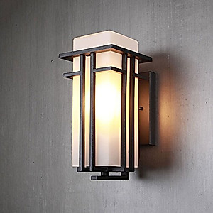 PEHUB Industrial Style Aluminum 1-Light Wall Lamp Wall Lantern Outdoor European Waterproof Outdoor Lighting Wall Sconce Creative Aisle Garden Patio Rainproof Wall Light Exterior Light Fixture (Color