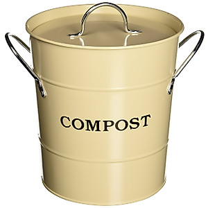 Exaco CPBS 01 1-Gallon 2-in-1 Indoor Compost Bucket, Oatmeal, Beige