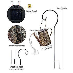 Anordsem Solar Watering Can Lights,Hanging Solar Waterfall Lights Waterproof Outside Decorations Decor for Yard Porch Lawn Backyard Landscape Pathway Patio Gifts for Mom Grandma Women Birthday