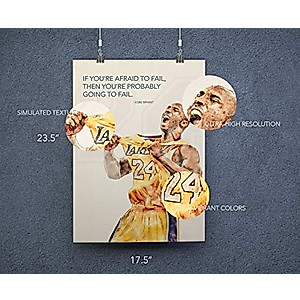 Premium 18" x 24" Poster - Inspirational Print for Offices, Rooms, Dorms, Homes; Great Gift For Basketball Fans Kids, and Adults (kbryant01)