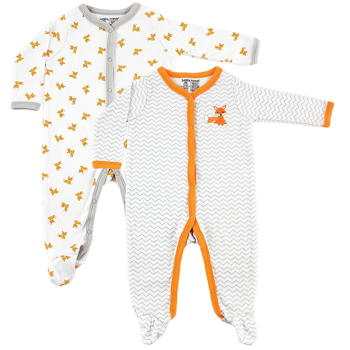 Luvable Friends Unisex Baby Cotton Sleep and Play, Fox, 0-3 Months