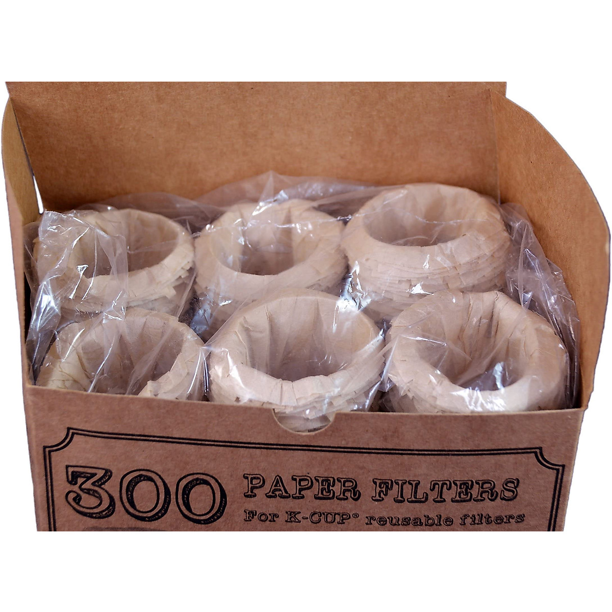 canFly Unbleached Disposable K-CUP Paper filters for Keurig single cup coffer filters compatible with Ekobrew, EZ-Cup and other Reusable K-CUP Filters (300 Count)