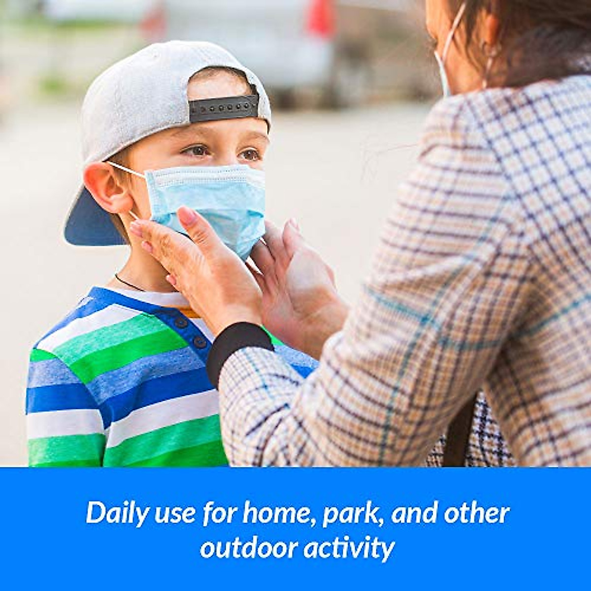 Reli. Kids Face Mask (50 Masks) Kids Disposable Face Mask for Children - 3 Layers - Small Size, Breathable - Ear Loop Face Mask for Kids/Children - 50 Pack Pc (Blue)