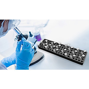 Polar Whale Microcentrifuge Tube Rack Holder for 2ml and 1.5ml Tubes Black Foam Storage Organizer Stand Lab Transport Holds 100 Tubes Fits up to 11mm Diameter