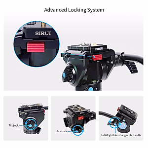 SIRUI Fluid Video Head AM-5V, Lightweight Tripod Head with Quick Release Plate for Video Camera