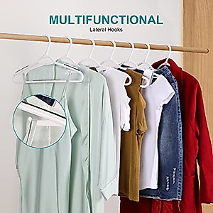 AzxecVcer Plastic Hangers 30 Pack - Non Slip Heavy Duty Durable Clothes Hangers,Holds up to 18 lbs, Space Saving Hangers for Suit, Dress,t Shirts,Blouse,Coats, Pants (30 Pack-White)