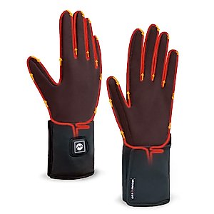 MOUNT TEC Light Weight Stretch Heating Glove Liners Heated Gloves for Men & Women Hand Warmer for Winter Sports Dog Walking Biking Riding Skiing Cycling Hunting Snowboarding (Black, M/L)