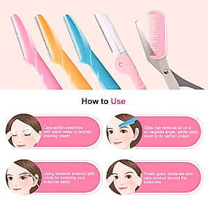 12 Pcs Eyebrow Razor, Face Razors for Women, Exfoliating Eyebrow Trimmers, Eyebrow Grooming Shaper for Women Face, Peach Fuzz, Hair Removal, Facial Razors for Women Face Dermaplane Glow Razor