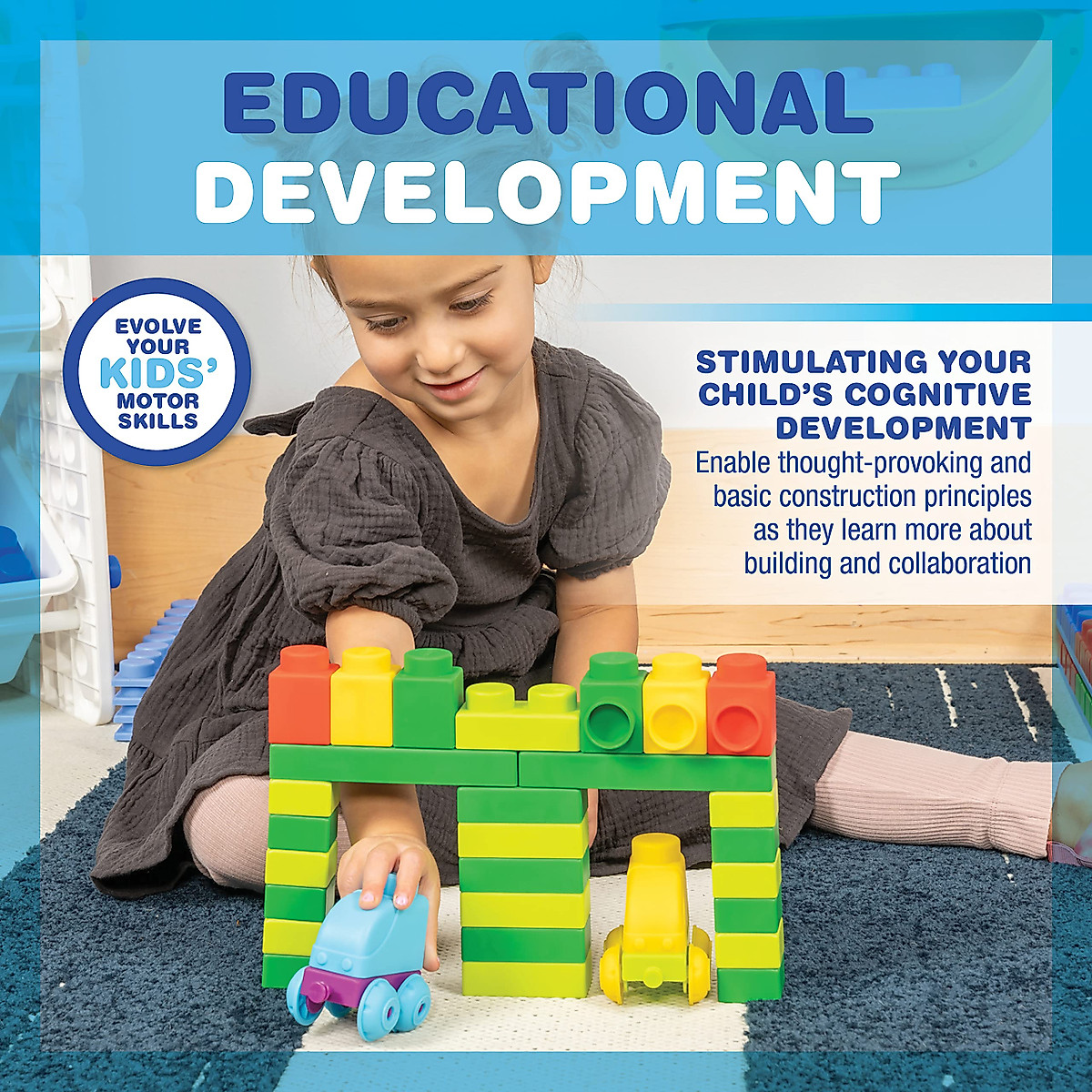 UNiPLAY Race Car Set, Building Block Car Toys for Cognitive Development, Motor Skills, Sensory Learning, Educational Toy for 3 Years Old and Up (39 Piece-Set)