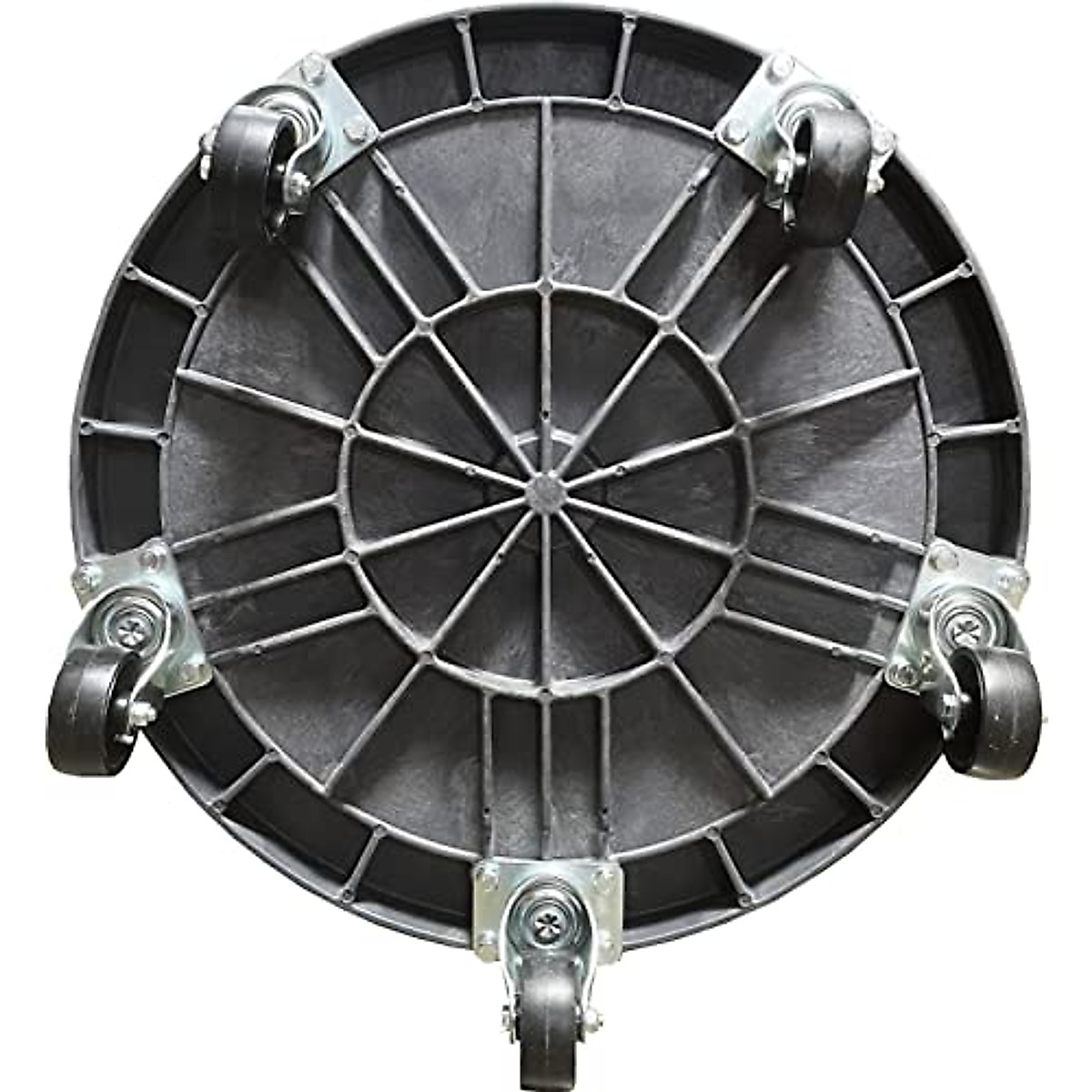 Pake Handling Tools 30 Gallon and 55 Gallon Drum Dolly - Durable Heavy Duty Plastic Drum Cart, 900 lb. Capacity, 5 Swivel Casters