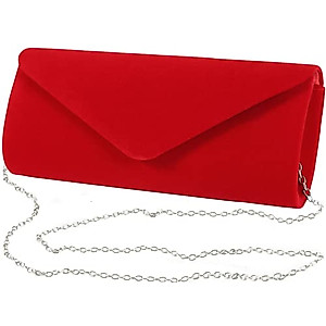 Clutch Purses Evening Bag for Women Party Prom Black-Tie Events Velvet Handbag Shoulder Cross Body Bag With Detachable Chain