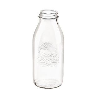 Bormioli Rocco Quattro Stagioni Preserving 1L Round Clear Glass Jug, Flasche 1.0 Liter, Transparent (365600-MQ2)