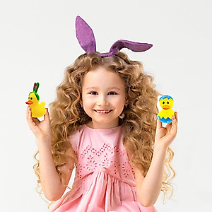 The Dreidel Company Happy Easter Rubber Duck Toy Bunny Rabbit Duckies for Kids Easter Eggs, Bath Birthday Gifts Baby Showers Summer Beach and Pool Activity, 2" (6 Pack)