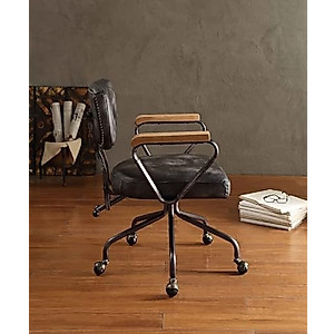 Daesar Office Chair in Vintage Dark Coffee Top Grain Leather