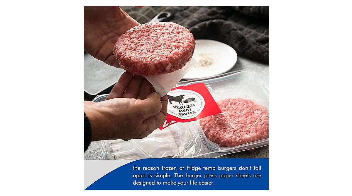 Burger Patty Paper 5.5 Inch Set of 500 - Non-Stick Hamburger Sheets