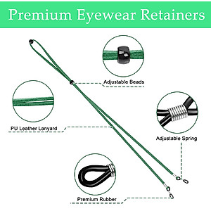 AugLifers Eyeglasses Holder Straps Cord, Sunglasses Strap Adjustment for Men Women, Anti-slip Sports Eyewear Retainer Lanyards 5PCS